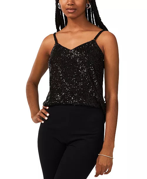 Msk Petite Sequined Slim-Strapped Top – DGFOutlet