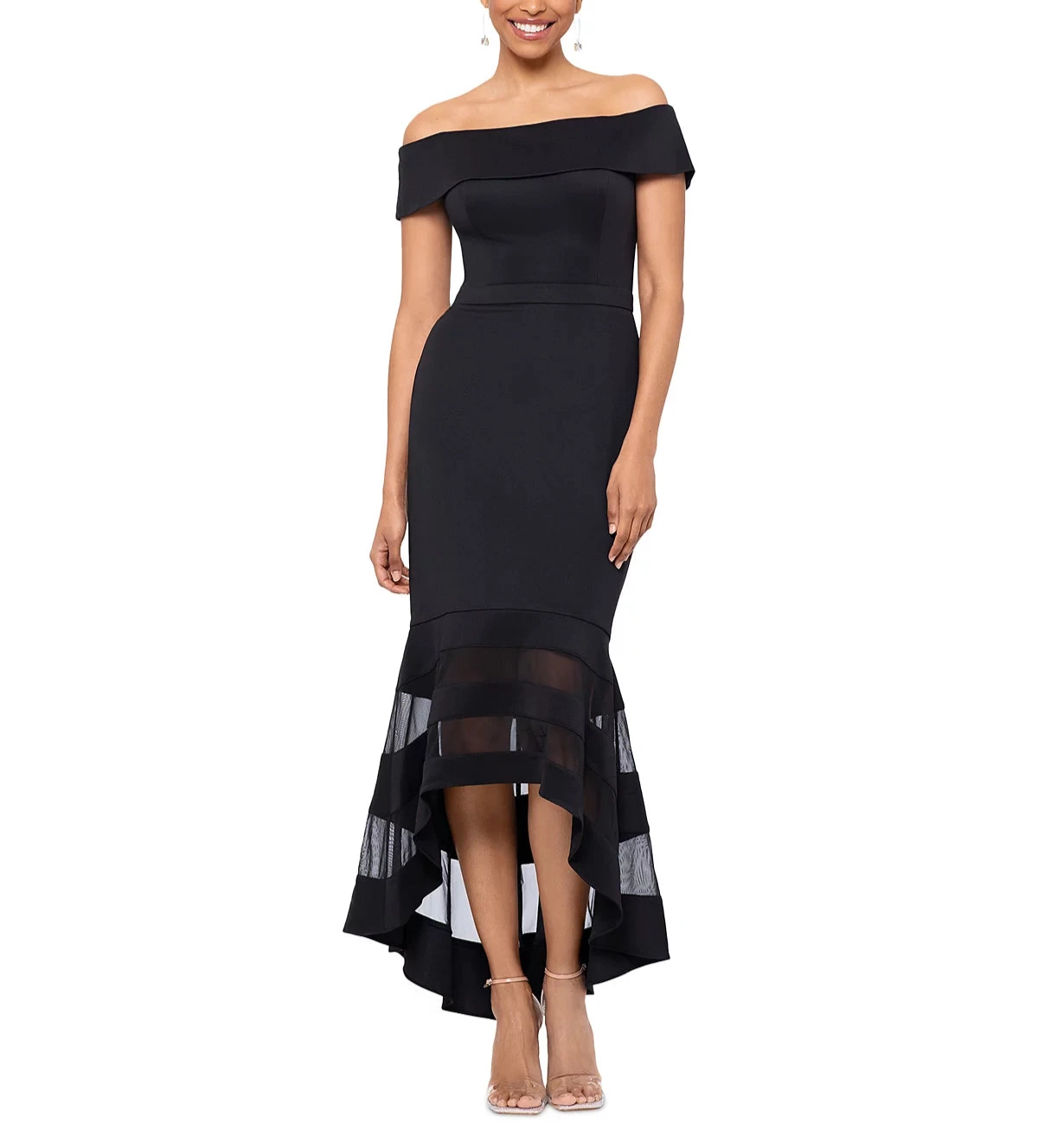 X by XSCAPE Illusion High-Low Fit & Flare Dress – DGFOutlet