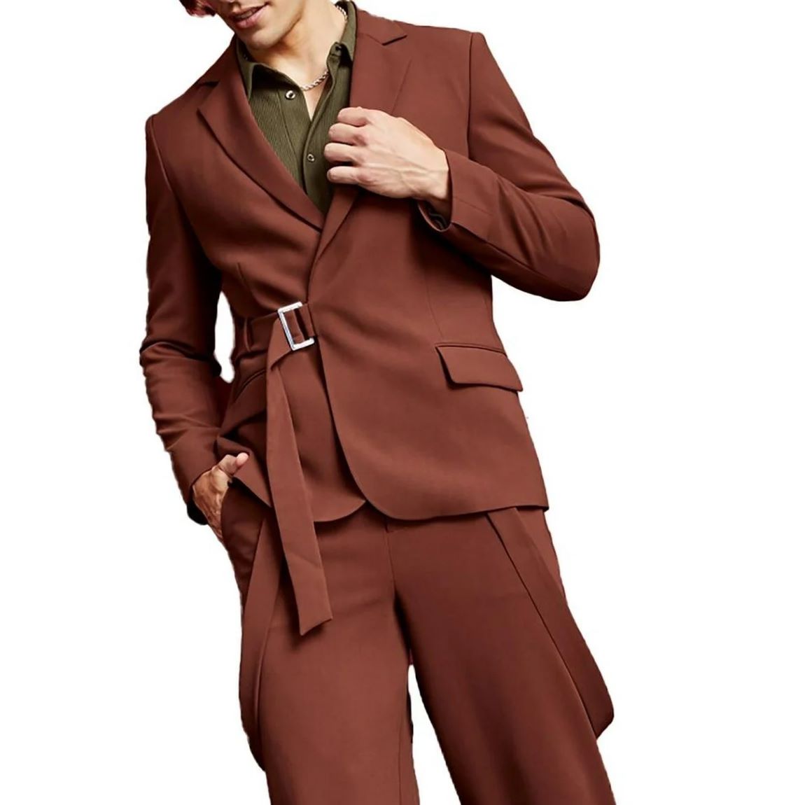 Royalty by Maluma MEN Asymmetrical Belted Blazer – DGFOutlet