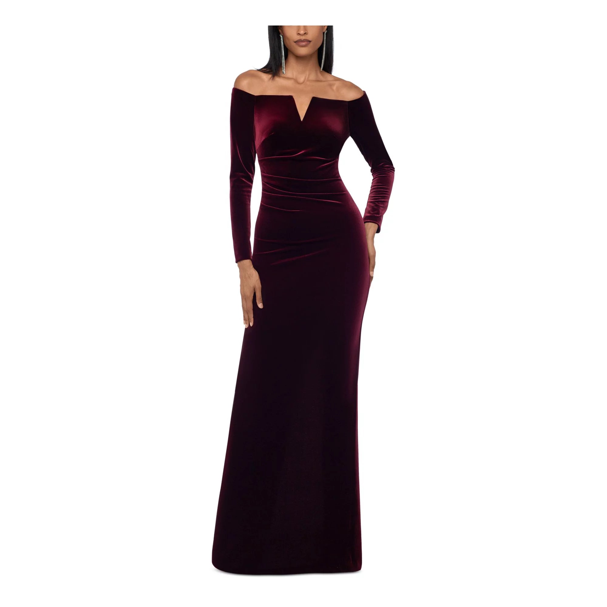 XSCAPE Velvet Off-The-Shoulder Gown – DGFOutlet