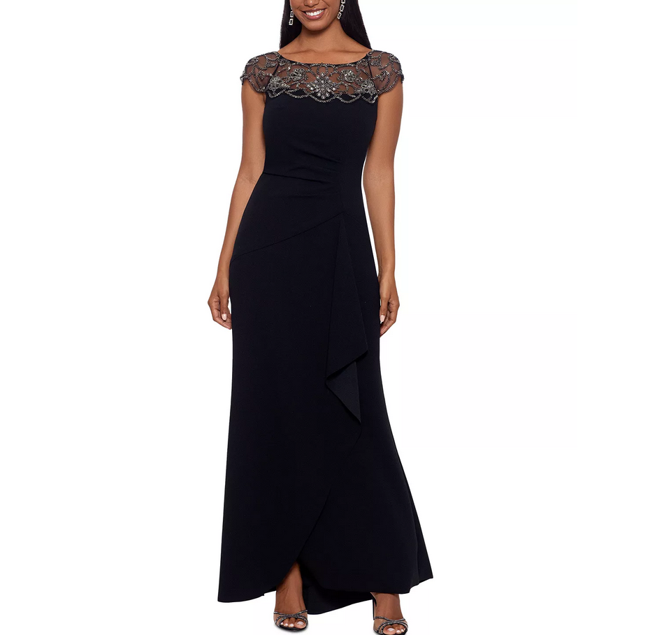 XSCAPE Embellished-Neckline Gown – DGFOutlet