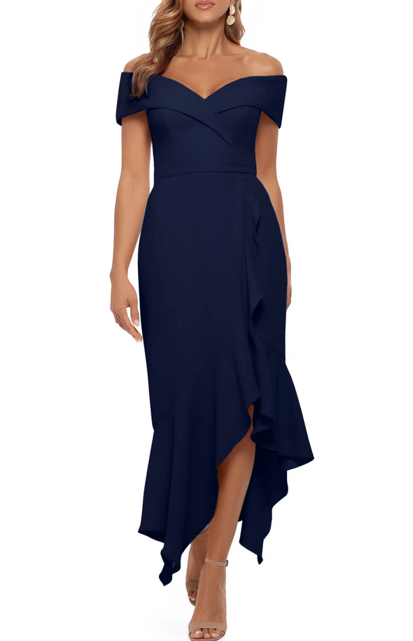 XSCAPE Off-The-Shoulder Fit & Flare Dress – DGFOutlet